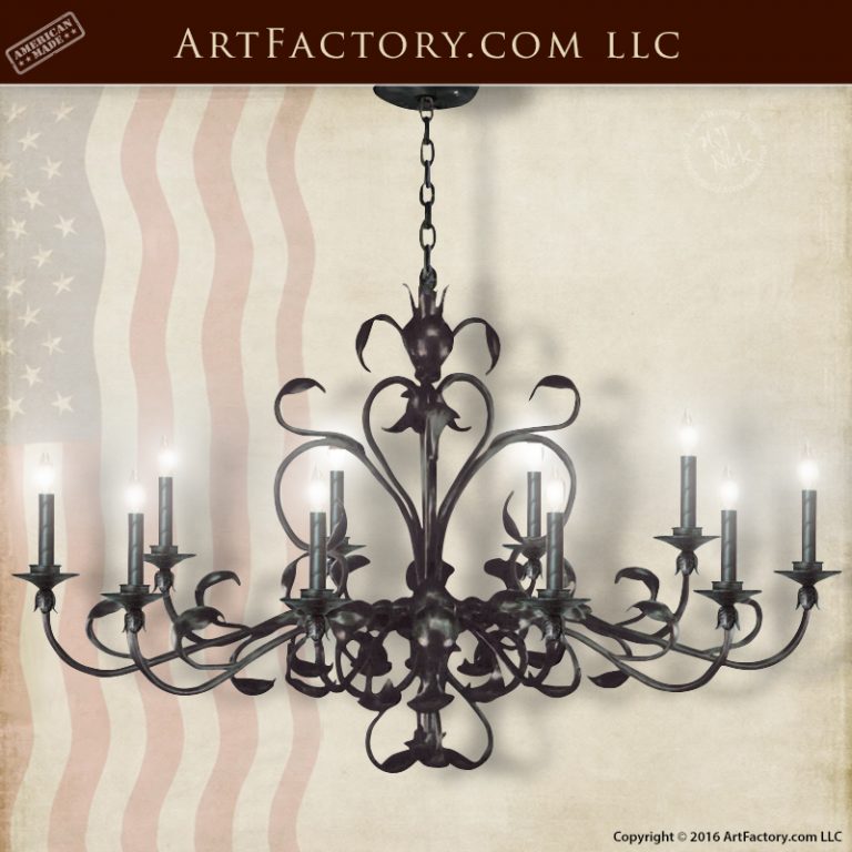 Italian Castle Iron Chandelier - Castello di Miramare Inspired Lighting