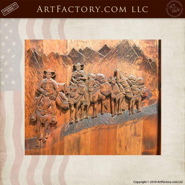 Mountain Trail Carved Door: Custom Western Inspired Entrance