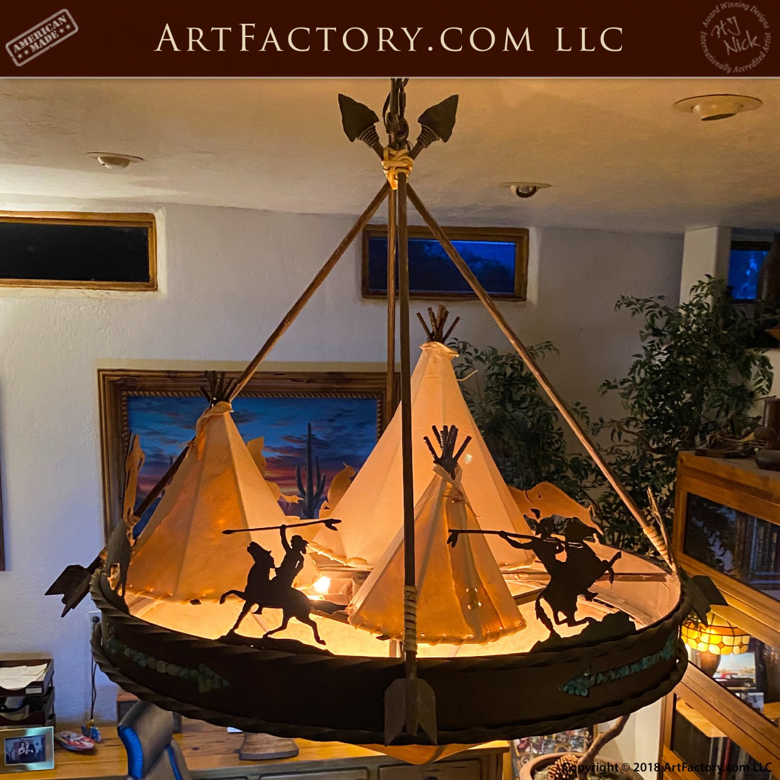 Chandelier - Wildlife Lighting - Native American Lighting - Western ...