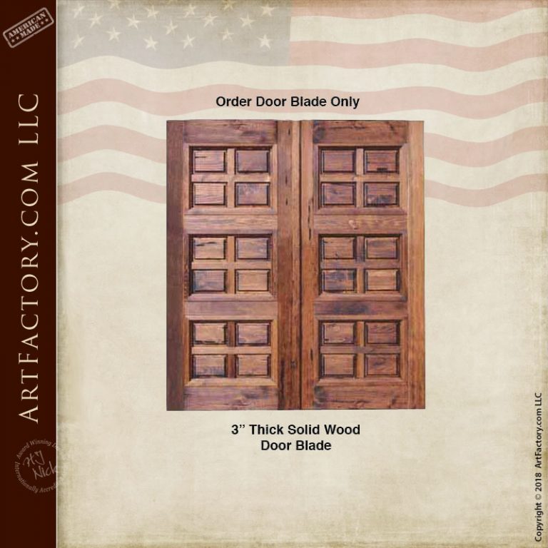 Raised Panel Wooden Double Doors: With Custom Hand Forge Hardware
