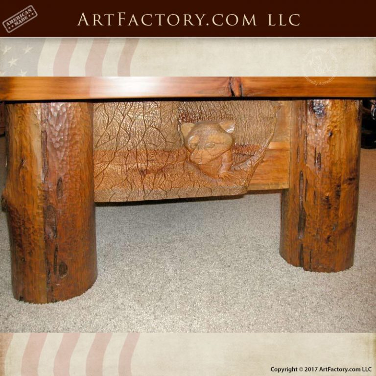 Silverton Train Hand Carved Pool Table - Custom Fine Art Carvings