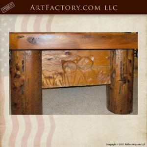 Silverton Train Hand Carved Pool Table - Custom Fine Art Carvings