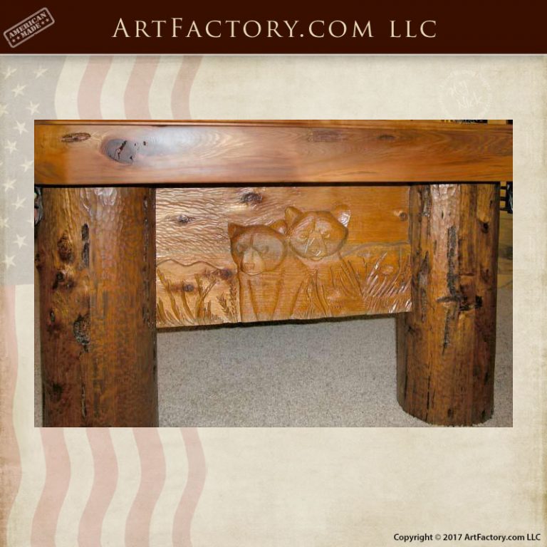 Silverton Train Hand Carved Pool Table - Custom Fine Art Carvings