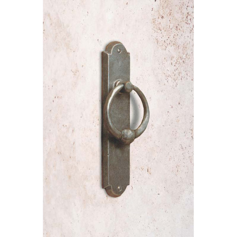 Wrought Iron Ring Door Pull with Back Plate