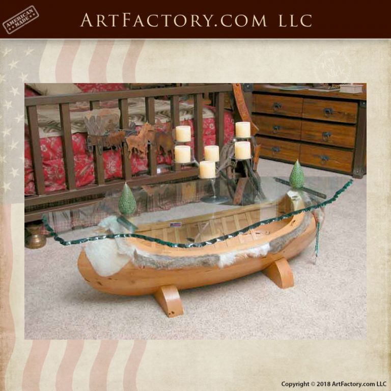 Arapaho Canoe Inspired Coffee Table: Fine Art Designs By H.J. Nick