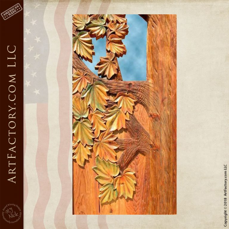Autumn Leaves Carved Door: New England Fall Inspired Carving