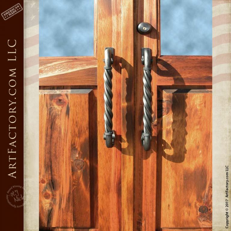 Custom Semi Arched Double Doors: Solid Wood With Tempered Glass