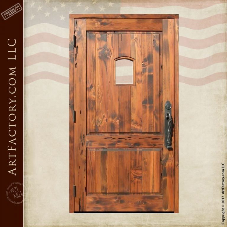 Wood Panel Portal Window Door: Inspired By English Castle Architecture