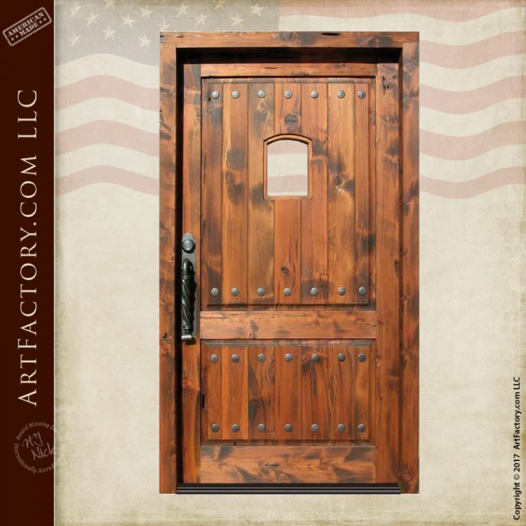 Wood Panel Portal Window Door: Inspired By English Castle Architecture