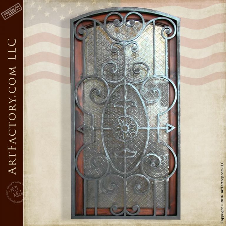 Decorative Security Door Grill - Solid Wrought Iron