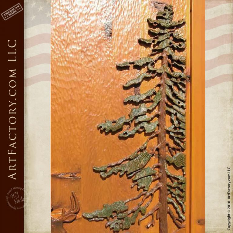 American Wilderness Hand Carved Double Doors: Custom Grand Entrance