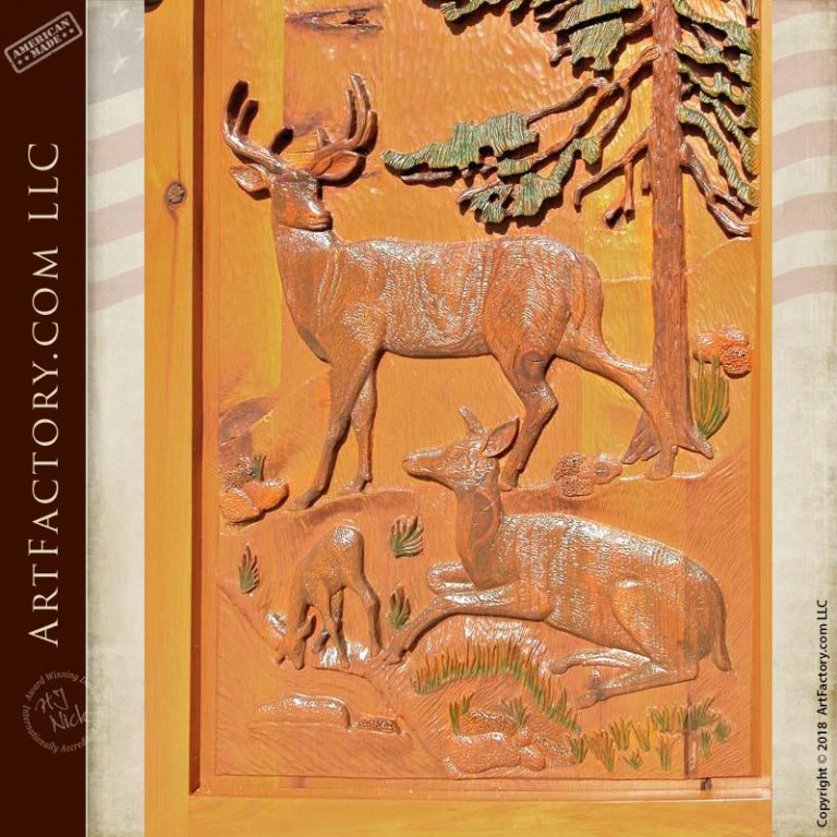 American Wilderness Hand Carved Double Doors: Custom Grand Entrance