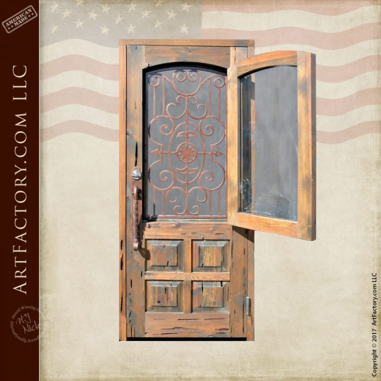 Fine Art Craftsman Door: Custom Blacksmith Hand Forged Iron Grillwork