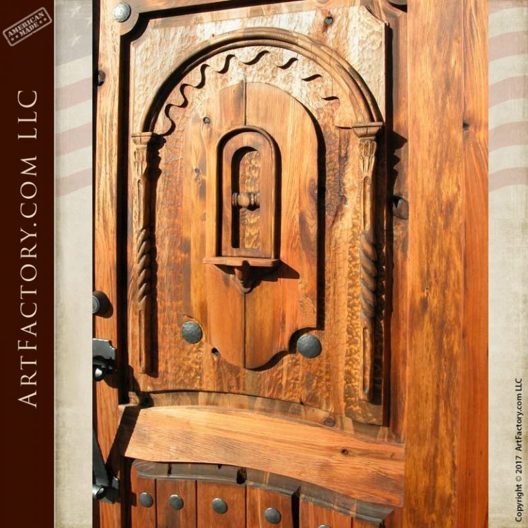 Custom Hand Carved Wood Door: An H.J. Nick Fine Art Design