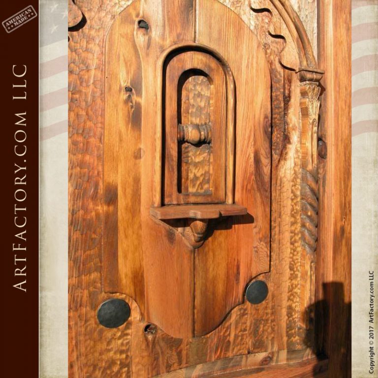 Custom Hand Carved Wood Door: An H.J. Nick Fine Art Design