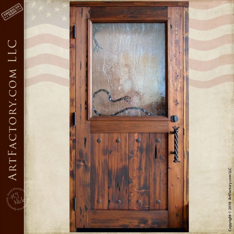 Western Style Front Door: Custom Handcrafted Cowboy Themed Entrance