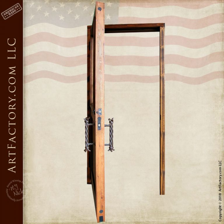 Western Style Front Door: Custom Handcrafted Cowboy Themed Entrance