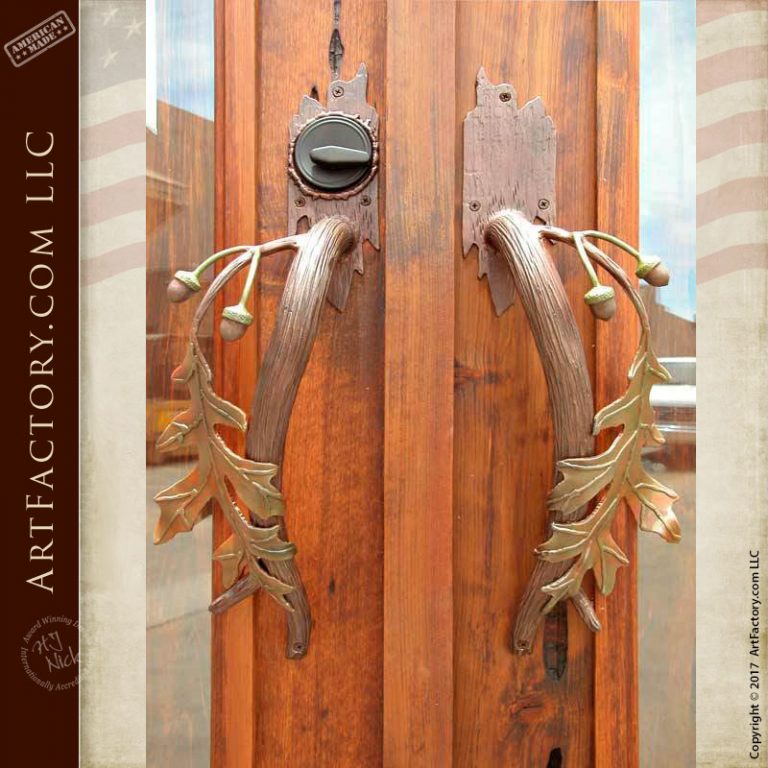 Autumn Forest Inspired Entrance Doors: Fine Art Colorized Wood Carvings