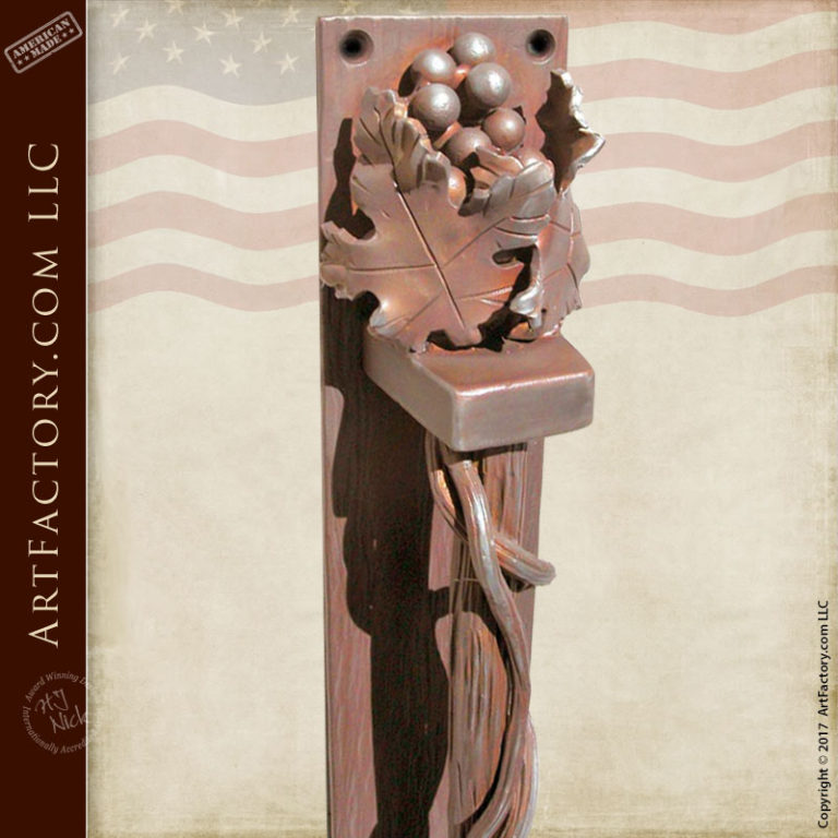 Custom Fruiting Grapevine Door Pulls: Blacksmith Hand Forged