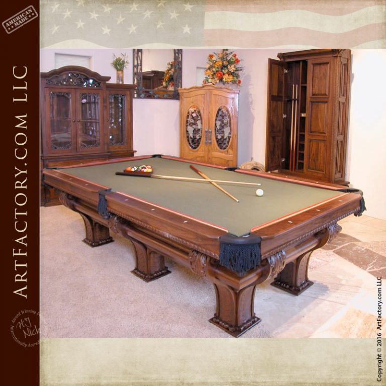 Custom Pool Cue Cabinet - Matched to Solid Walnut Pool Table