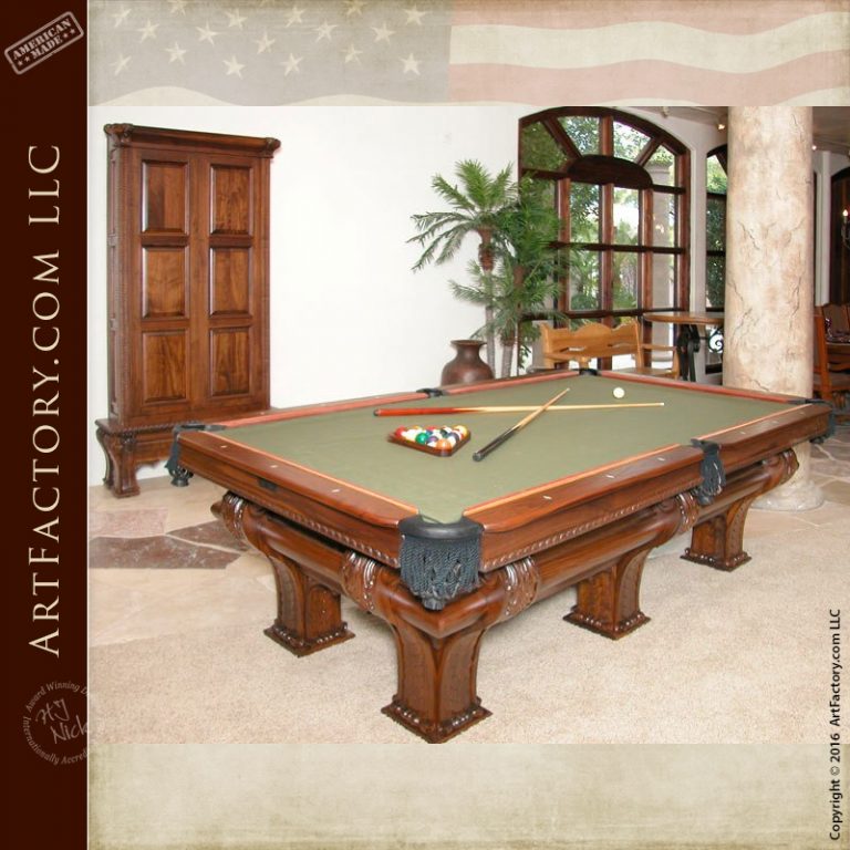 Custom Pool Cue Cabinet - Matched to Solid Walnut Pool Table
