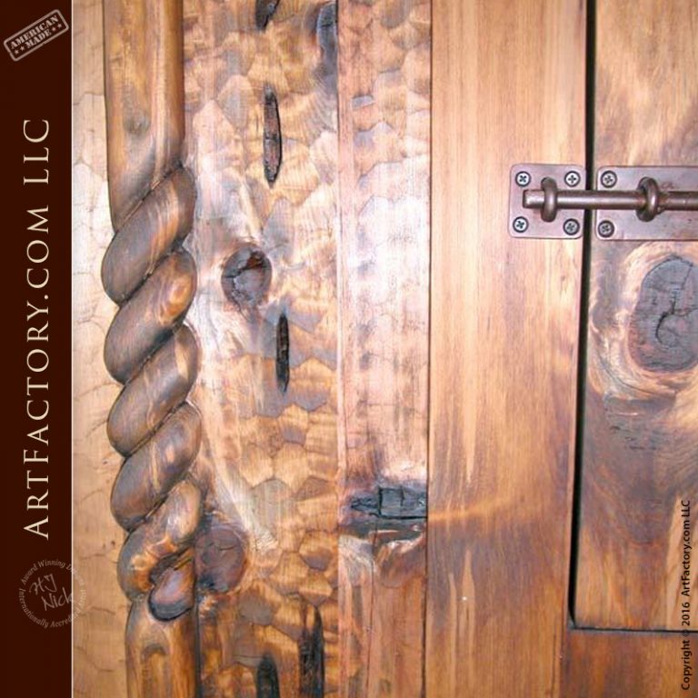Rustic Log Cabin Door: Custom Solid Wood Entrance Doors