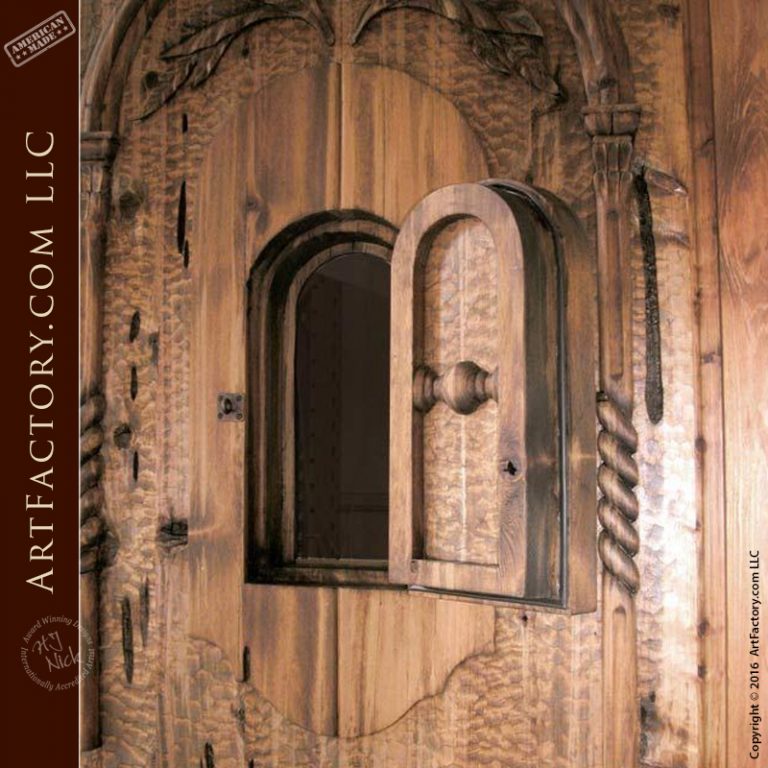 Rustic Log Cabin Door: Custom Solid Wood Entrance Doors