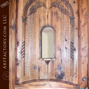 Rustic Log Cabin Door: Custom Solid Wood Entrance Doors