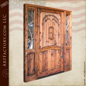 Rustic Log Cabin Door: Custom Solid Wood Entrance Doors