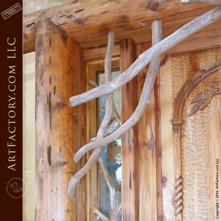 Rustic Log Cabin Door: Custom Solid Wood Entrance Doors