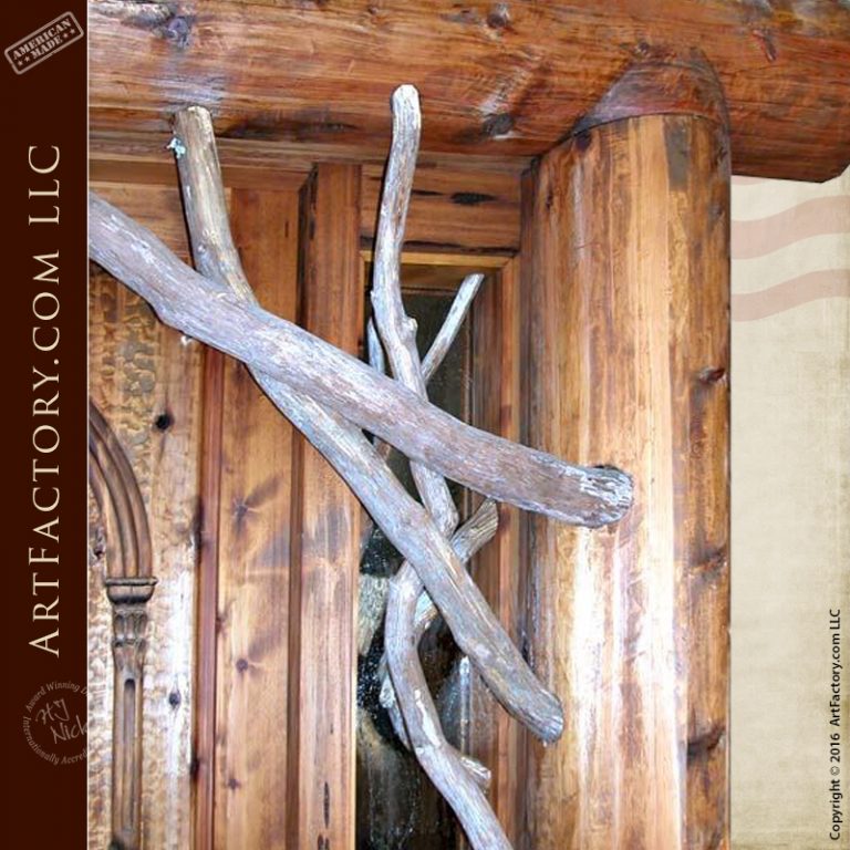 Rustic Log Cabin Door: Custom Solid Wood Entrance Doors