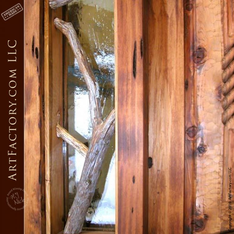 Rustic Log Cabin Door: Custom Solid Wood Entrance Doors