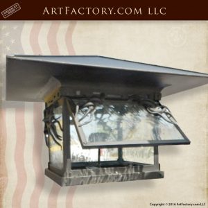 Craftsman Style Post Lanterns: Custom Wrought Iron Lighting