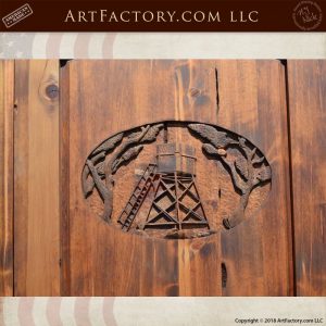 Custom MB Ranch King Door: Hand Carved Business Logo Entrance