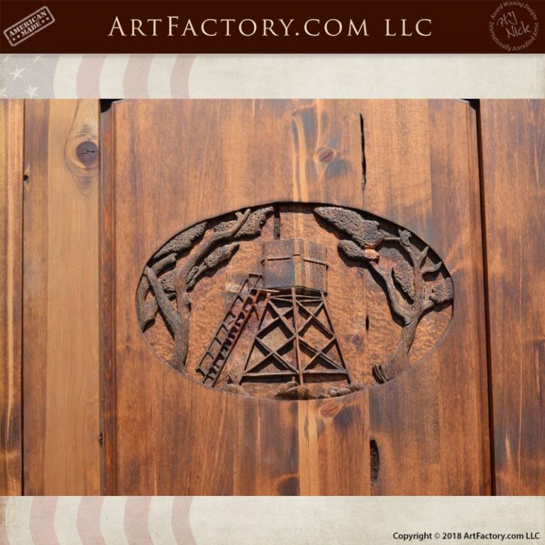 Custom MB Ranch King Door: Hand Carved Business Logo Entrance