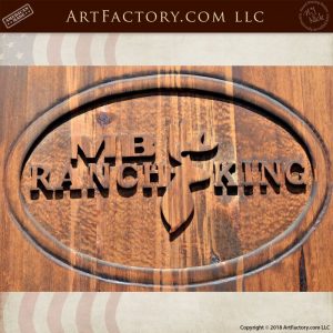 Custom MB Ranch King Door: Hand Carved Business Logo Entrance