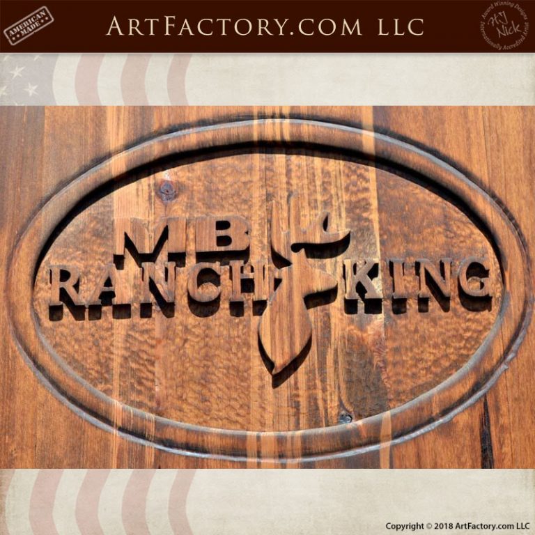 Custom MB Ranch King Door: Hand Carved Business Logo Entrance