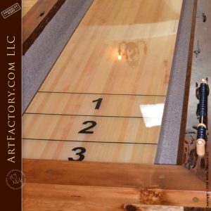 Master Hand Carved Shuffleboard Table: Custom Game Room Furniture
