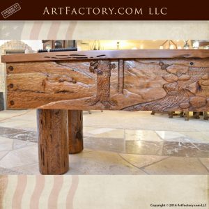 Master Hand Carved Shuffleboard Table: Custom Game Room Furniture