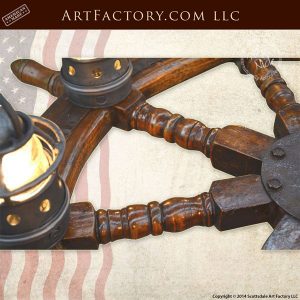 Ship Wheel Chandelier: Custom Nautical Theme Fine Art Lighting