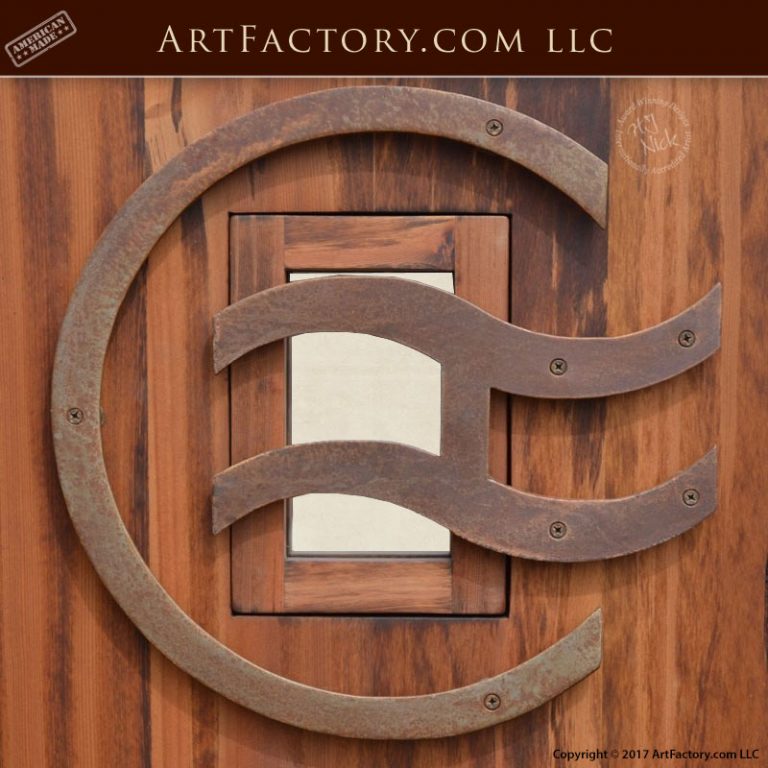 Custom Western Front Door: With Hand Forged Branding Iron Handles