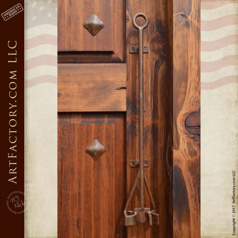 Custom Western Front Door: With Hand Forged Branding Iron Handles