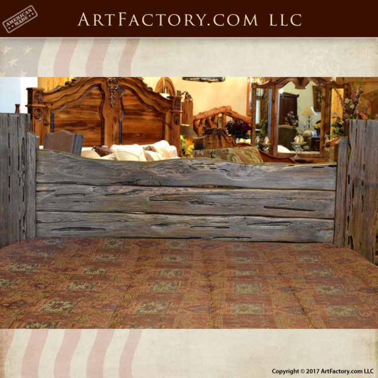 Rustic King Bed: Custom Western Style Wood Bed