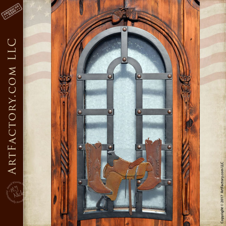 Western Style Cowboy Theme Door | H.J. Nick Original Carved Design