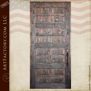 Wood Panel Fortress Door: With Customizable Hand Forged Iron Hardware