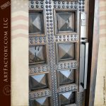 Pyramid Panel Castle Door: With Hand Forged Wrought Iron Hardware