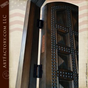 Pyramid Panel Castle Door: With Hand Forged Wrought Iron Hardware