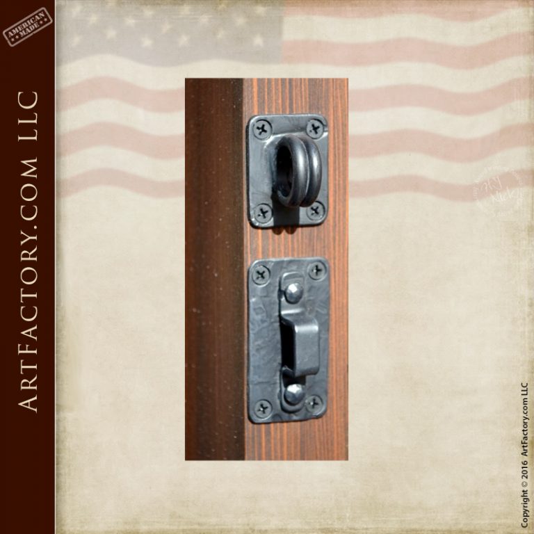 Custom Double Slide Latch: Handmade Wrought Iron