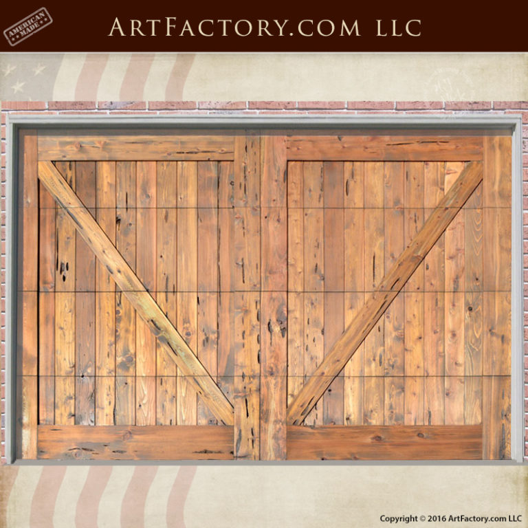 Cross Buck Garage Doors - Solid Wood - Iron Hardware