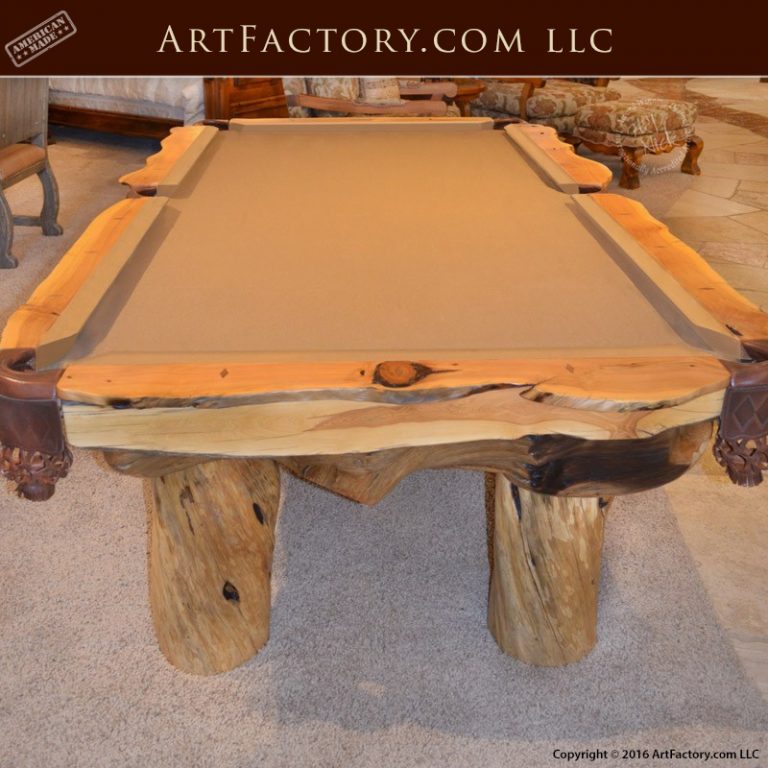 Hand Crafted Billiards Table - Custom Lodge Fire Juniper Design